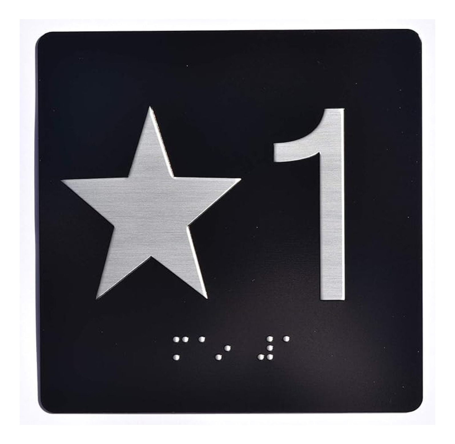 Elevator Floor Sign with Braille - 4x4 Aluminum Jamb Plate - Tactile ...