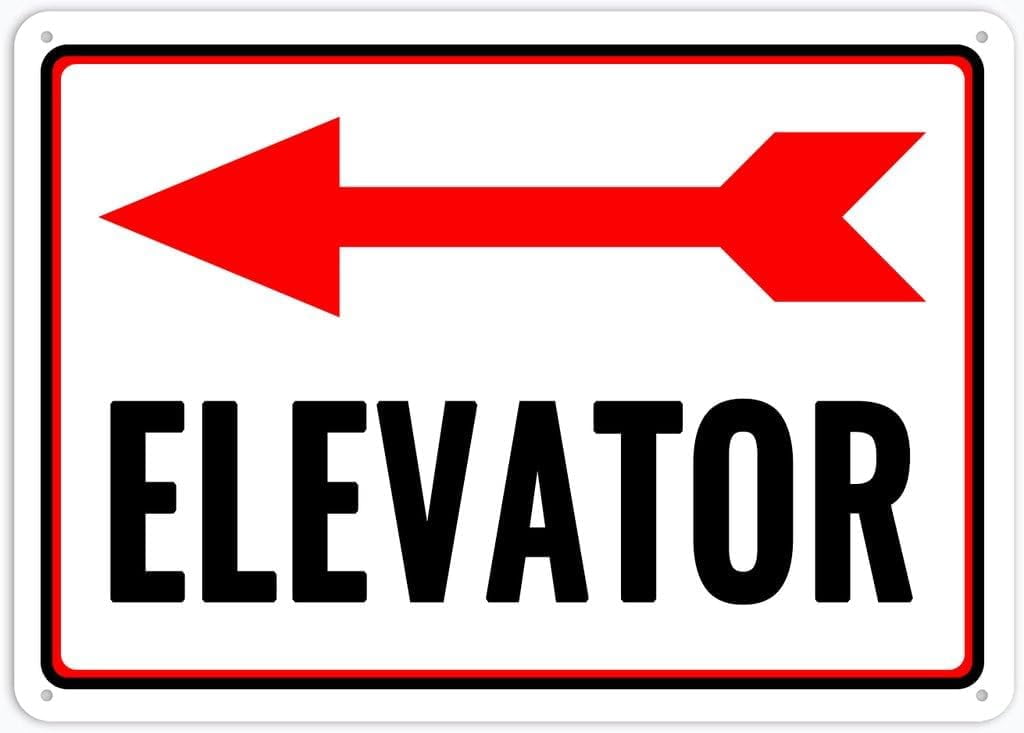 Elevator Left Arrow Above Outdoor Street & Home Bar Club Kitchen ...