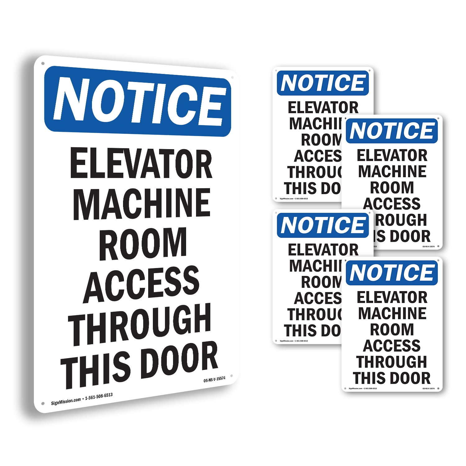 Elevator Machine Room Access OSHA Notice Aluminum Sign 18 Inch x 12 ...