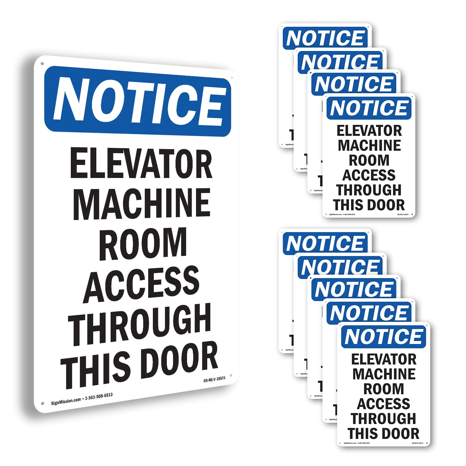 Elevator Machine Room Access OSHA Notice Rigid Plastic Sign 24 Inch x ...
