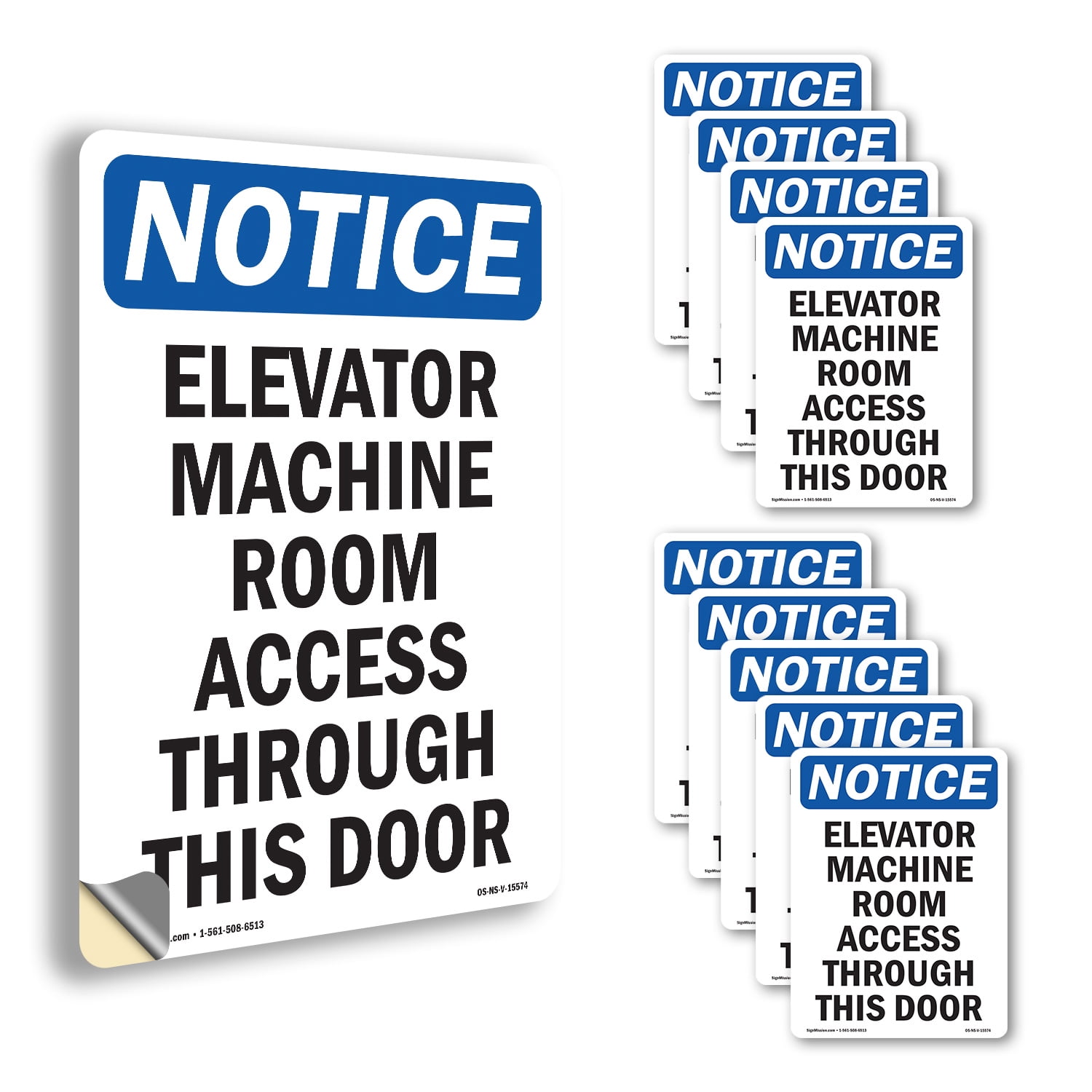 Elevator Machine Room Access OSHA Notice Vinyl Decal Label 14 Inch x 10 ...