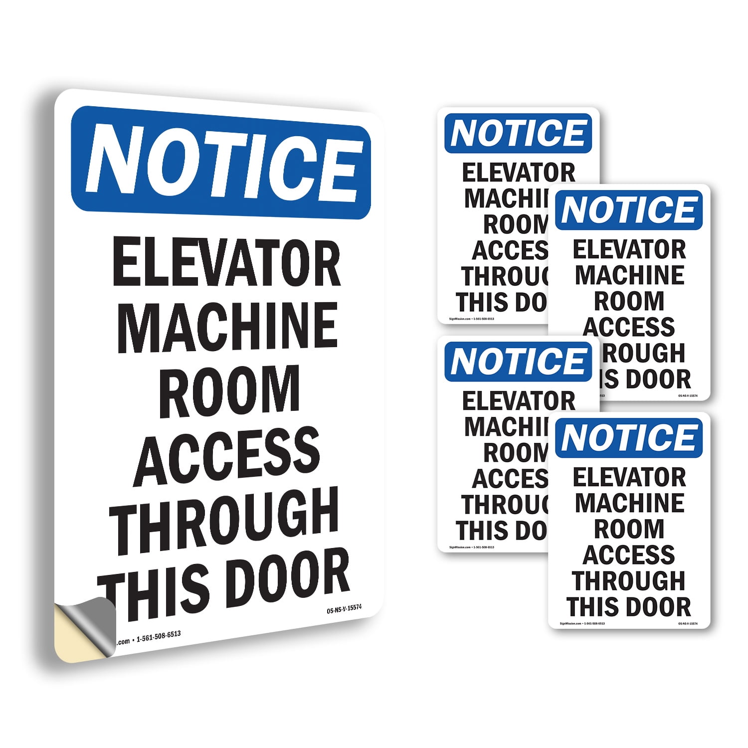 Elevator Machine Room Access OSHA Notice Vinyl Decal Label 18 Inch x 12 ...