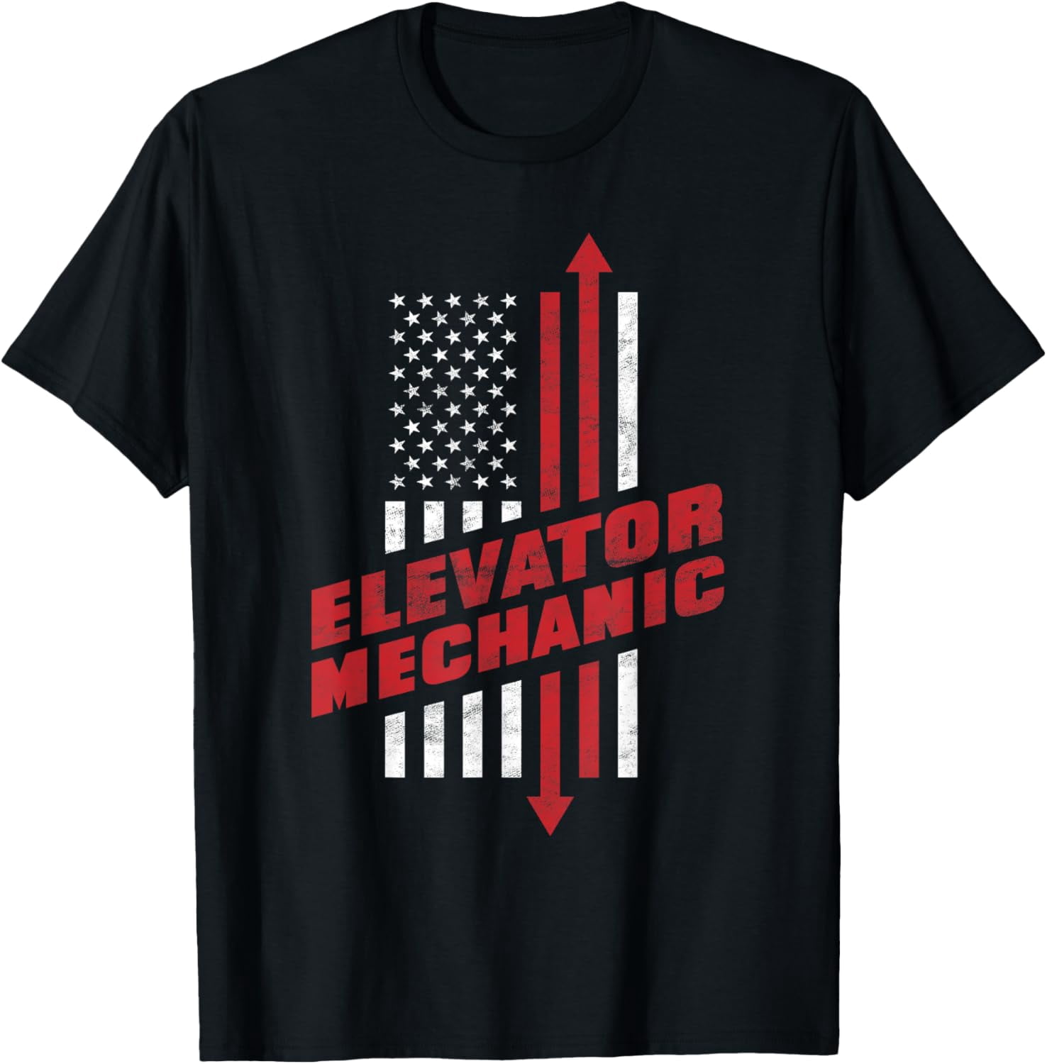 Elevator Mechanic American Flag Retired Elevator Mechanic T-Shirt men ...