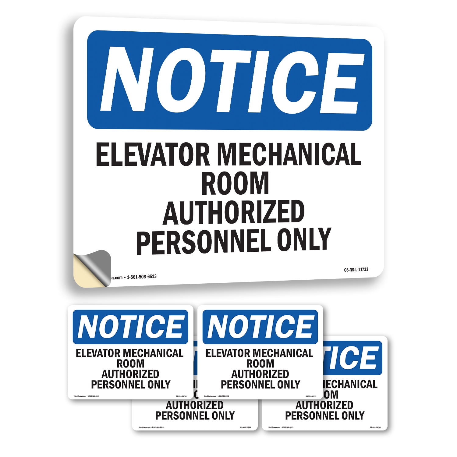Elevator Mechanical Room Authorized Personnel Only OSHA Notice Vinyl ...