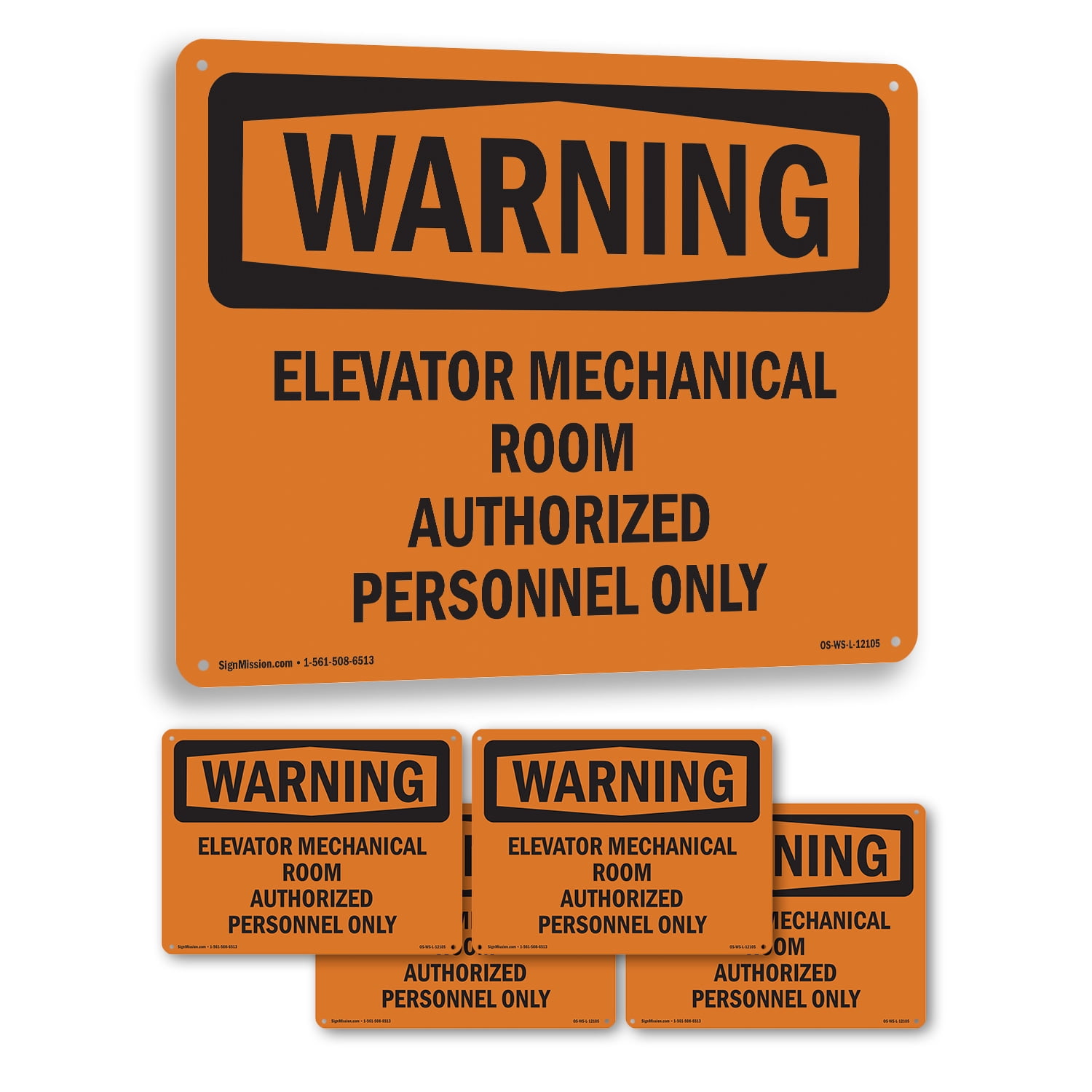 Elevator Mechanical Room Authorized Personnel Only OSHA WARNING ...
