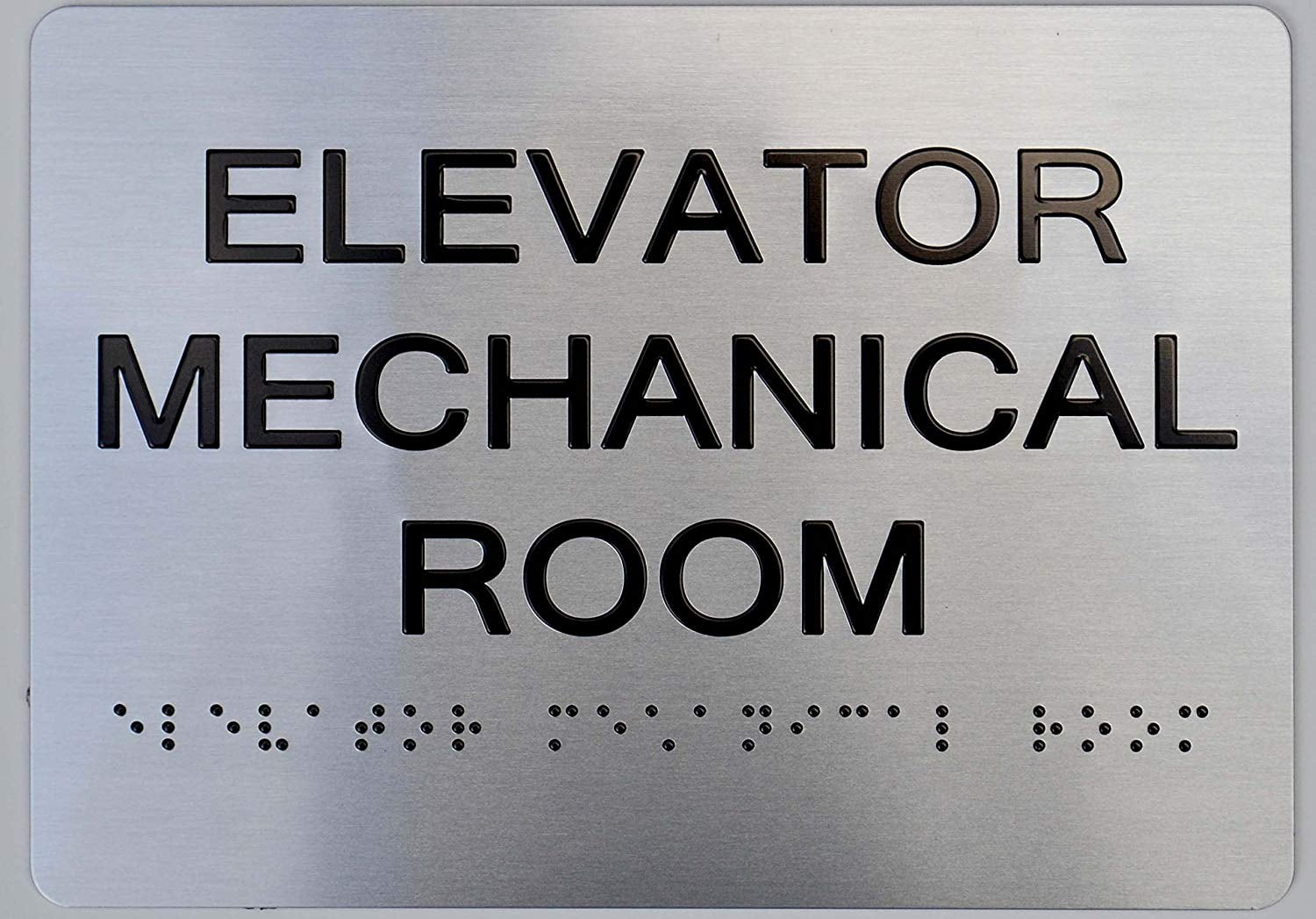 Elevator Mechanical Room Sign -(Aluminum, Brush Silver, Size 5X7) The ...