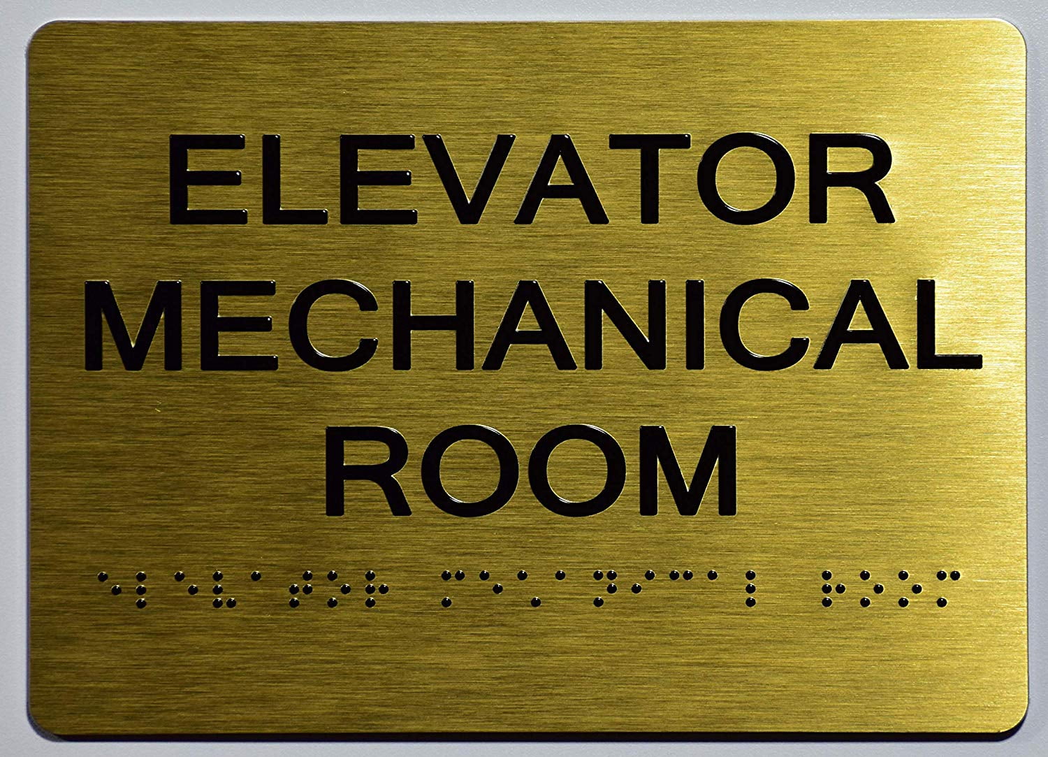 Elevator Mechanical Room Sign-Gold (Aluminium, Gold/Black,Size 5x7) The ...