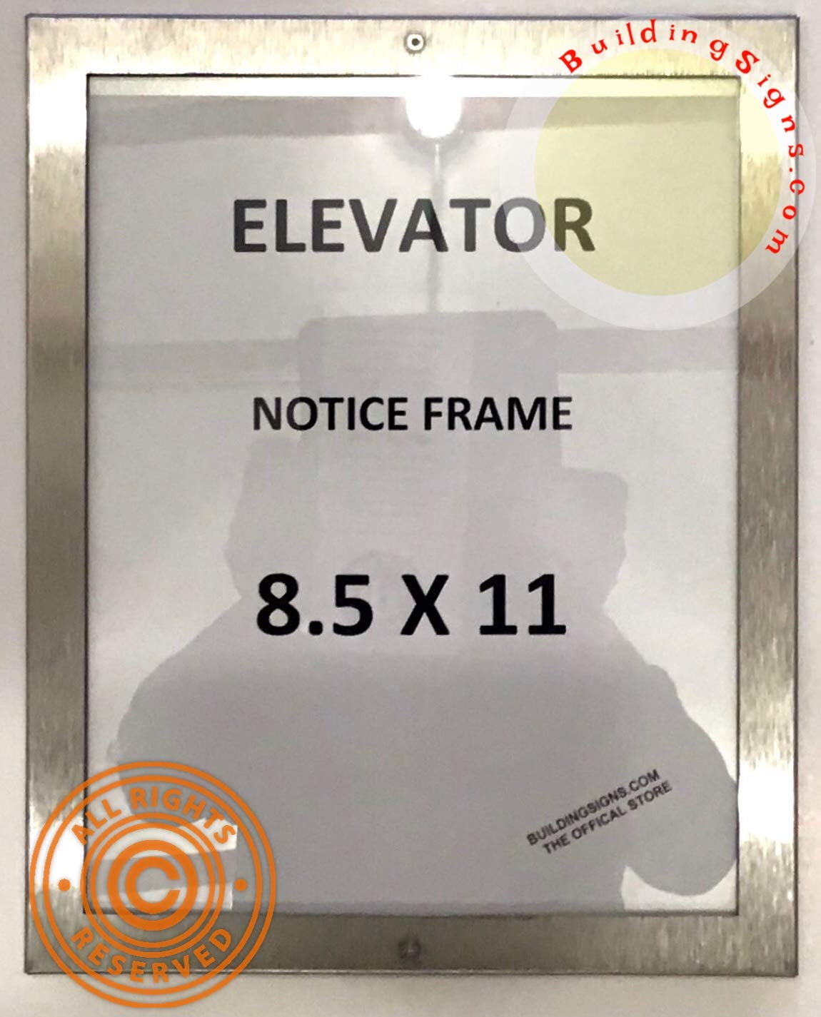 Elevator Notice Frame 8.5x11 (Lockable !!!, Stainless Steel, Heavy Duty ...