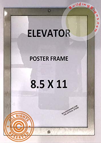 Elevator Poster Frame 8.5x11 (Lockable !!!, Stainless Steel, Heavy Duty ...