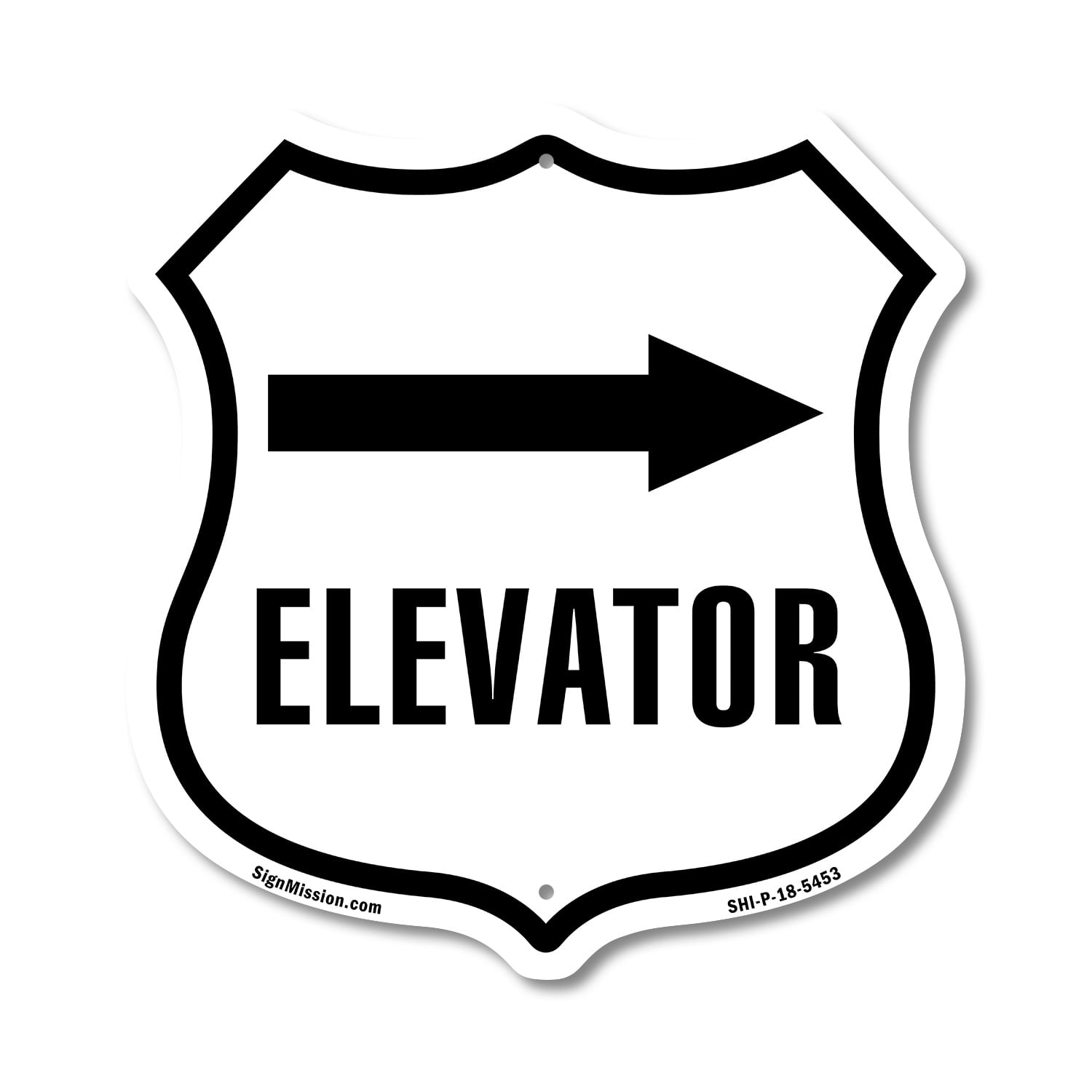 Elevator Right (5 Pack) 12 inch X 12 inch Shield-Shaped Rust-Free ...