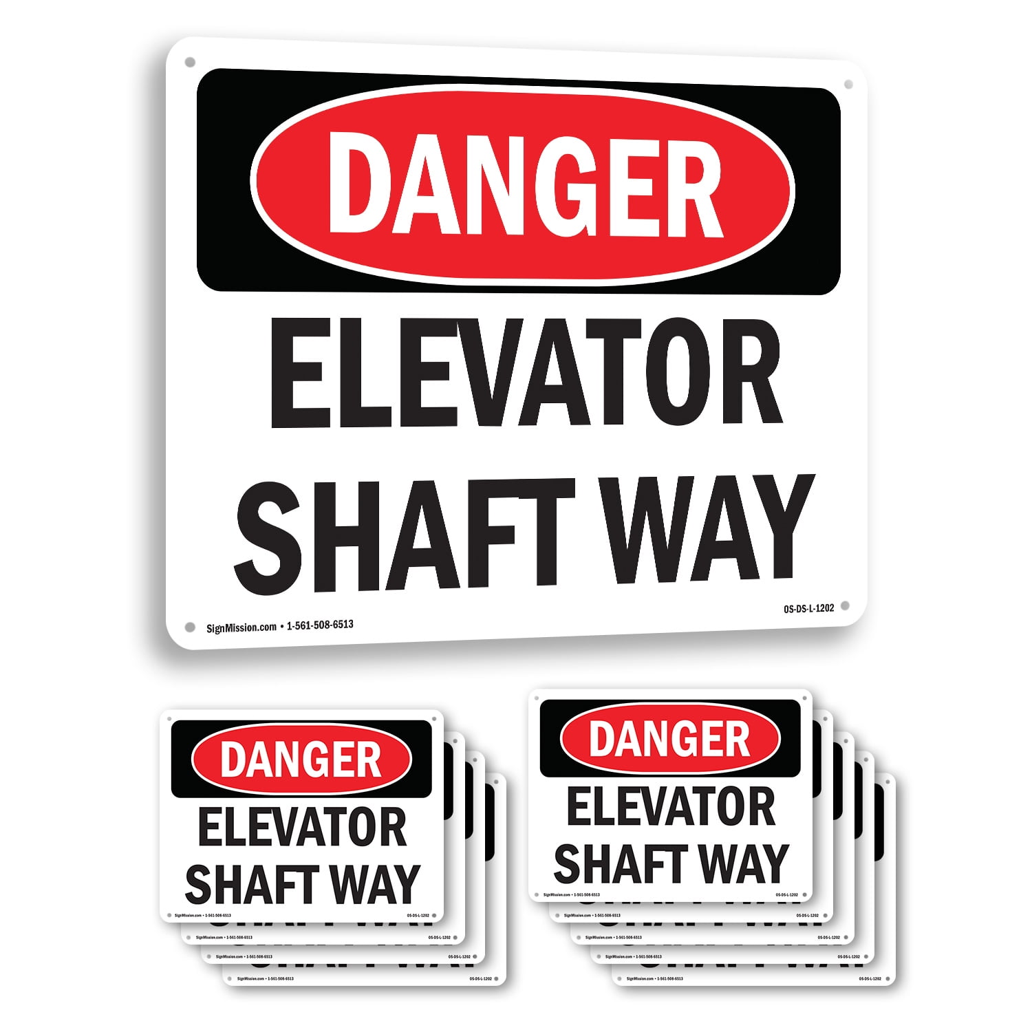 Elevator Shaft Way OSHA Danger Aluminum Sign 10 Inch x 7 Inch - 10 Pack ...