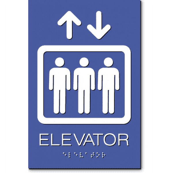 Elevator Sign-Blue / White(1 Unit) - Walmart.com