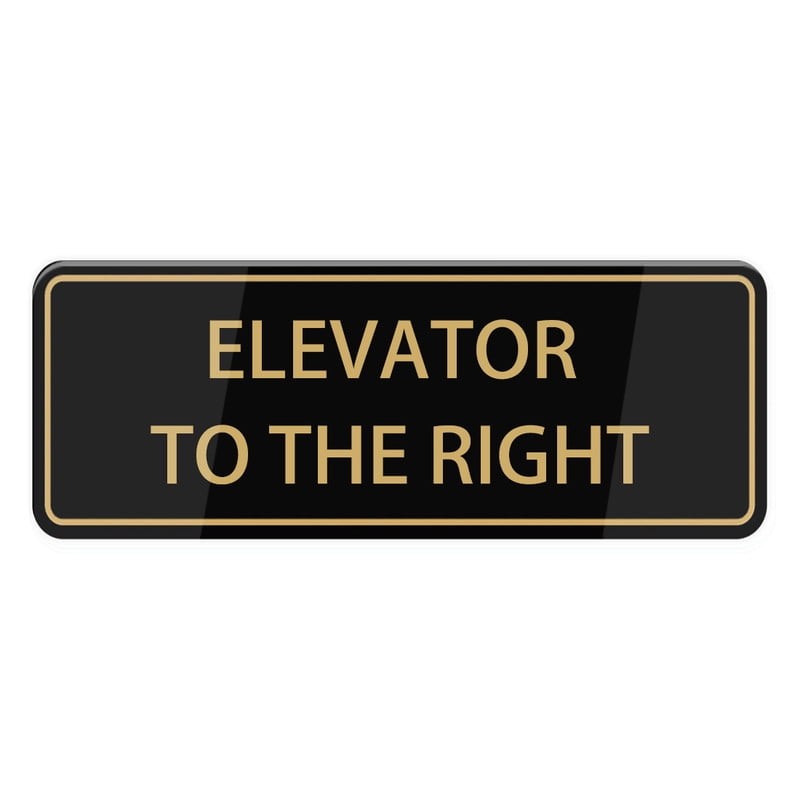 Elevator To The Right Sign For House (With Strong Adhesive Tape), 3" X ...