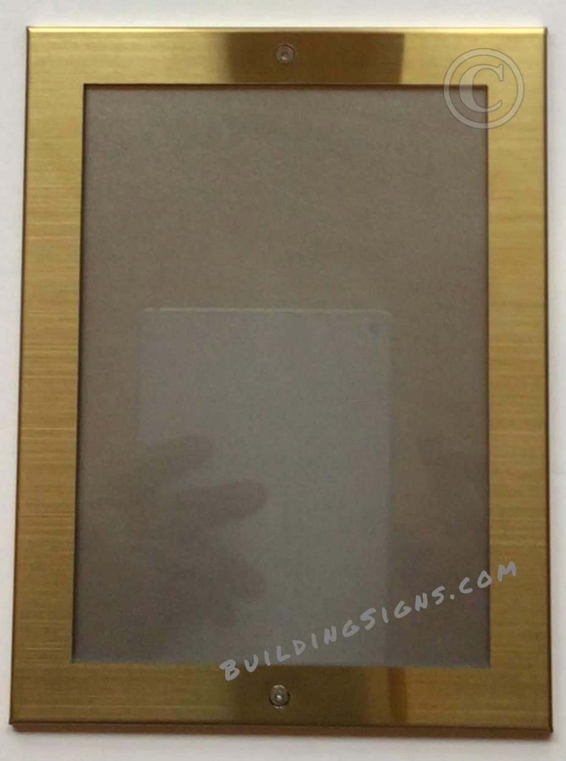 Elevator certificate frame 5x7 (Lockable !!!, Brushed Gold Stainless ...