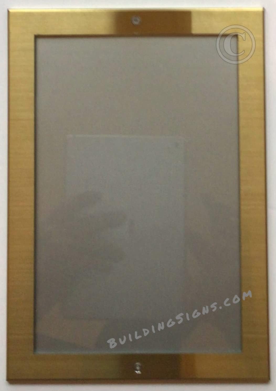 Elevator certificate frame 6x9 (Lockable !!!, Brushed Gold Stainless ...