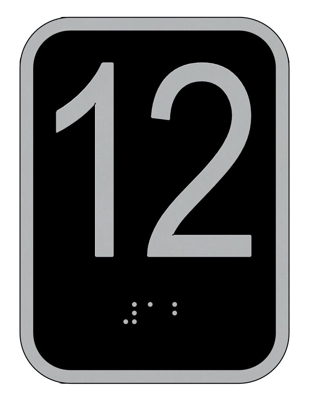 Elevator floor number 12 sign- Elevator Jamb Plate 12 ( 3x4, cast Iron ...