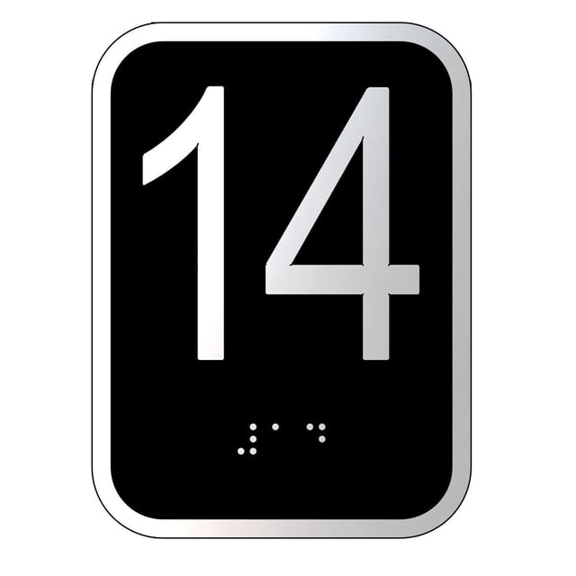 Elevator floor number 14 sign- Elevator Jamb Plate 14 ( 3x4, cast Iron ...