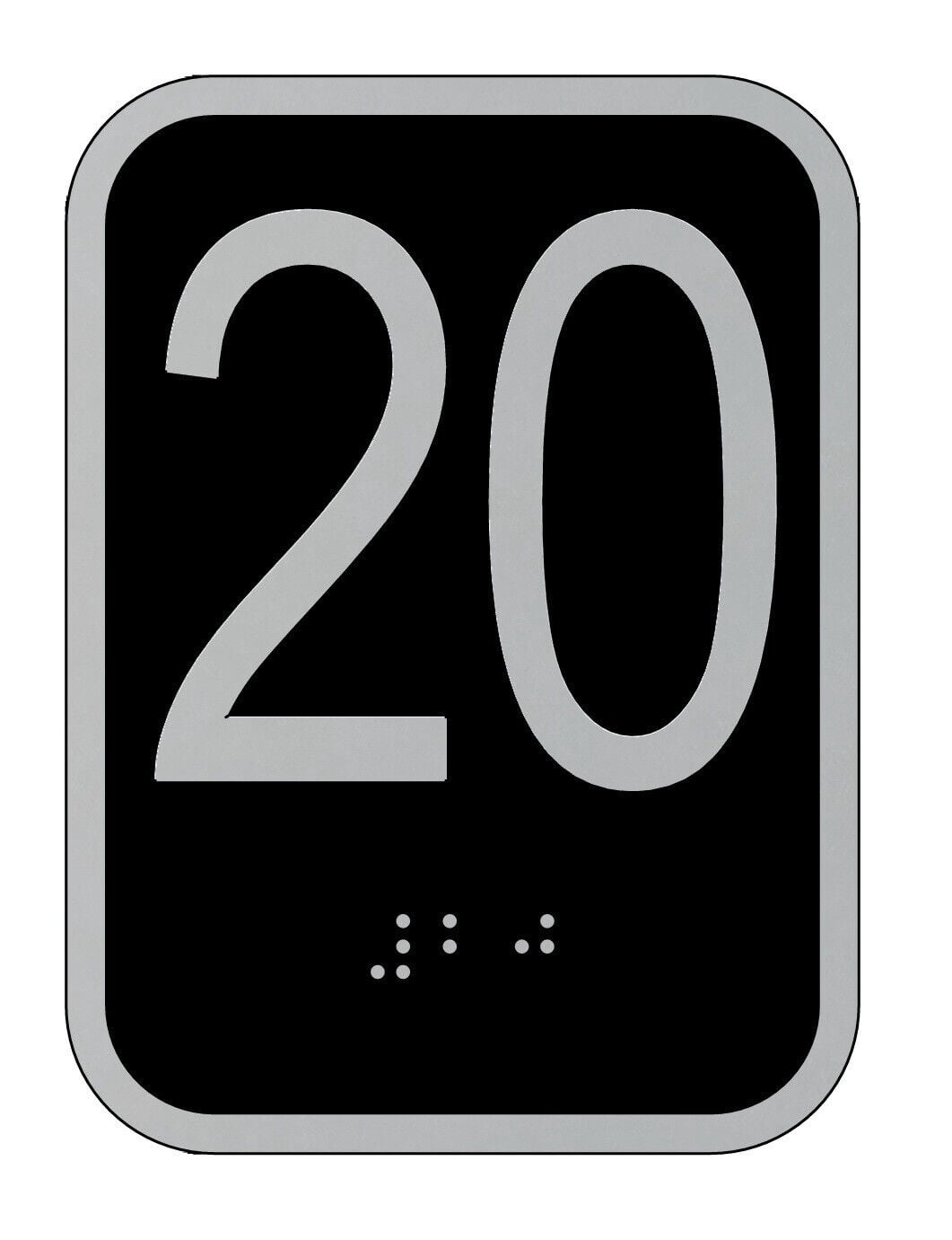 Elevator floor number 20 sign- Elevator Jamb Plate 20 ( 3x4, cast Iron ...