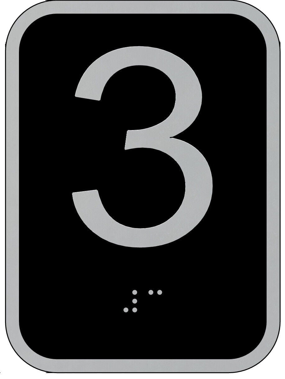 Elevator floor number 3 sign- Elevator Jamb Plate 3 ( 3x4, cast Iron ...