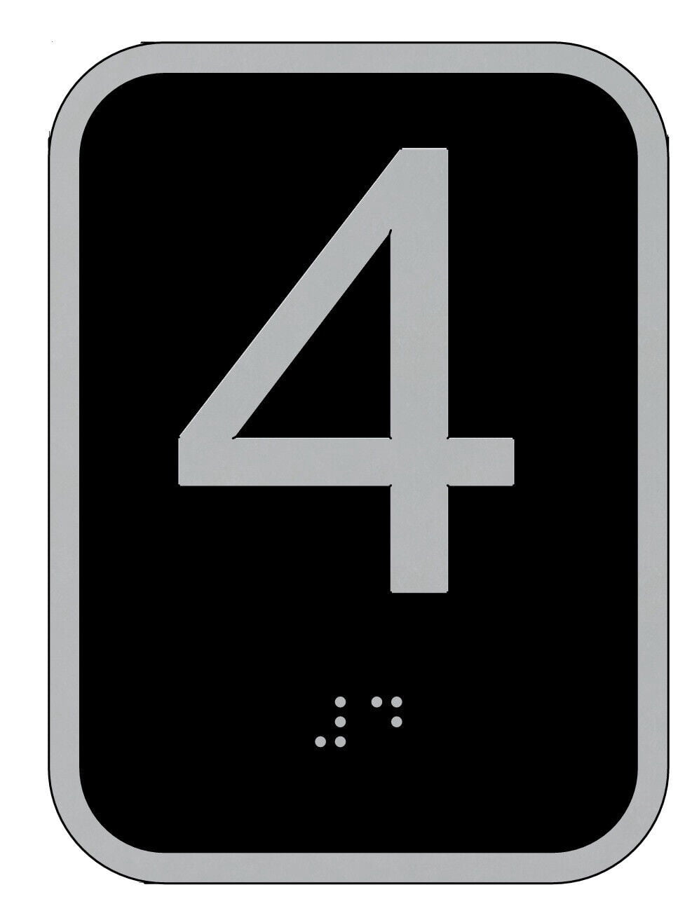 Elevator floor number 4 sign- Elevator Jamb Plate 4 ( 3x4, cast Iron ...