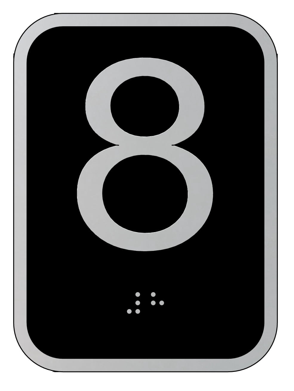 Elevator floor number 8 sign- Elevator Jamb Plate 8 ( 3x4, cast Iron ...