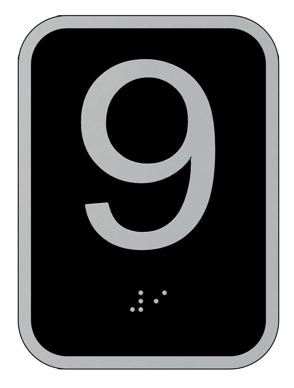 Elevator floor number 9 sign- Elevator Jamb Plate 9 ( 3x4, cast Iron ...