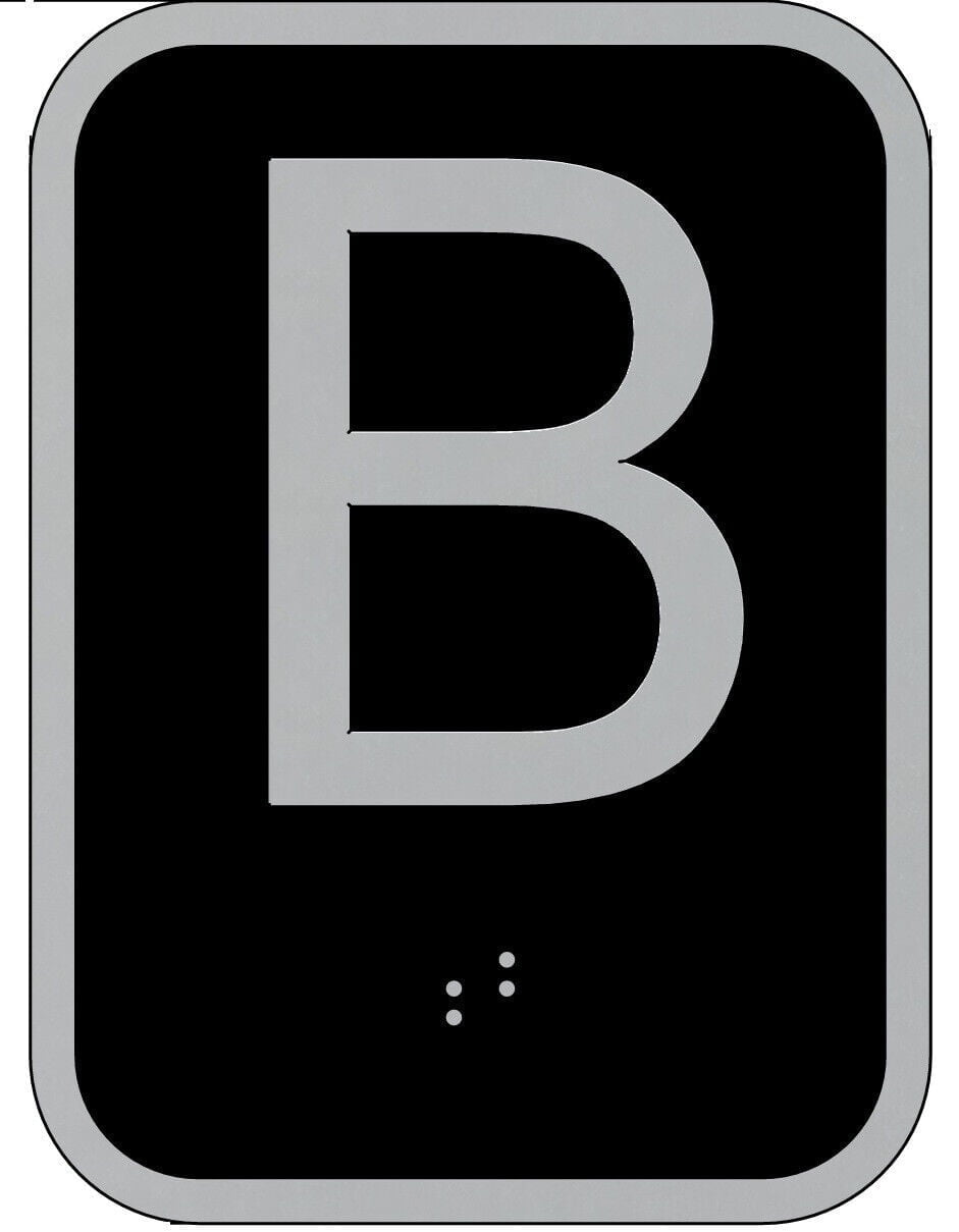 Elevator floor number B sign - Elevator Jamb Plate B Sign -ref17222 ...