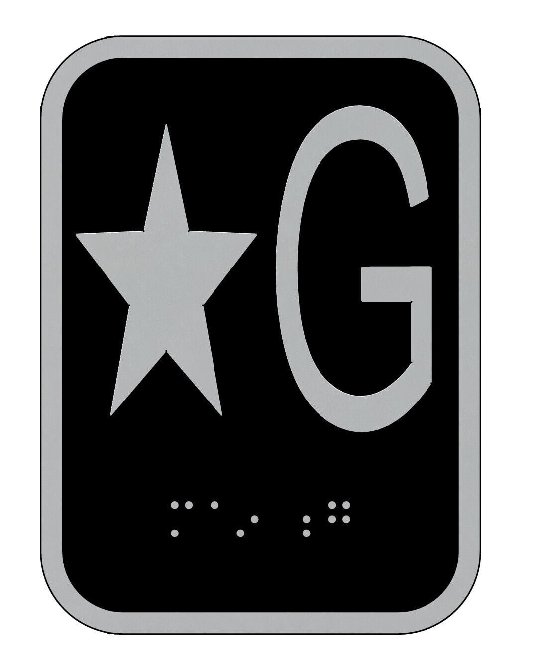 Elevator floor number Star G sign- Elevator Jamb Plate Star G ( 3x4 ...
