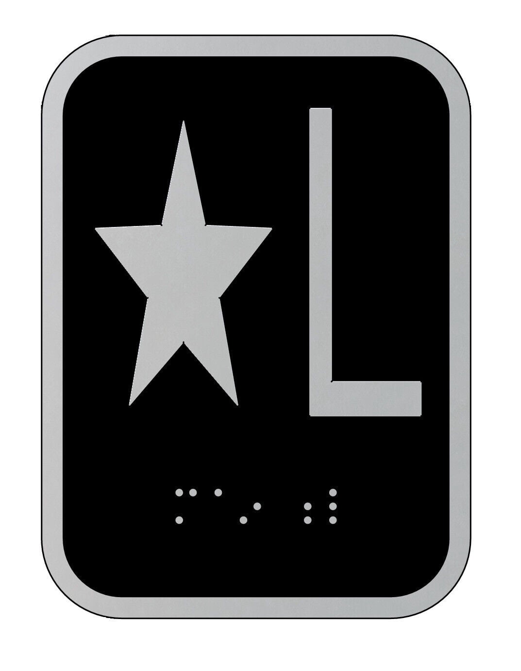 Elevator floor number Star L sign- Elevator Jamb Plate Star L ( 3x4 ...