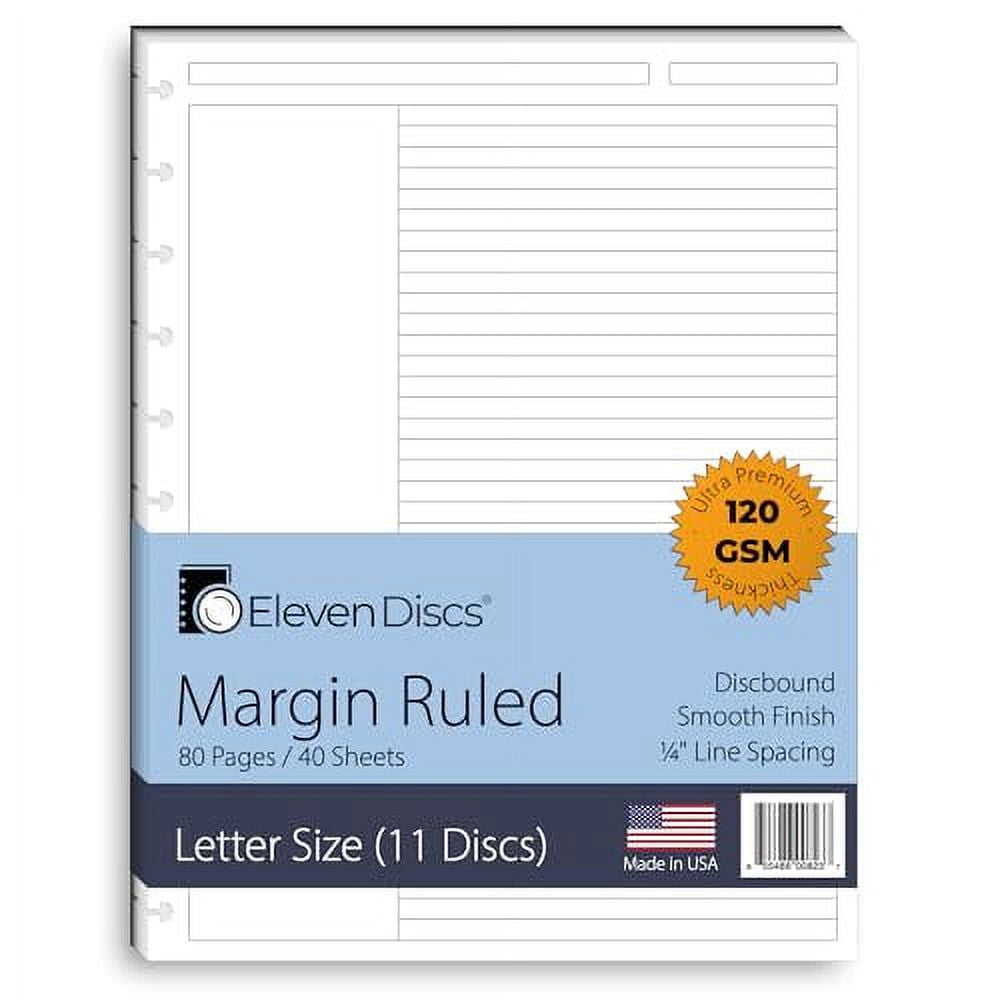 Eleven Discs Discbound Paper, Letter Size Margin Ruled Sheets - Premium ...