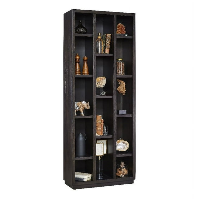 Eleven Shelf Open Storage Wood Bookcase Curio in Dark Brown by Pulaski ...