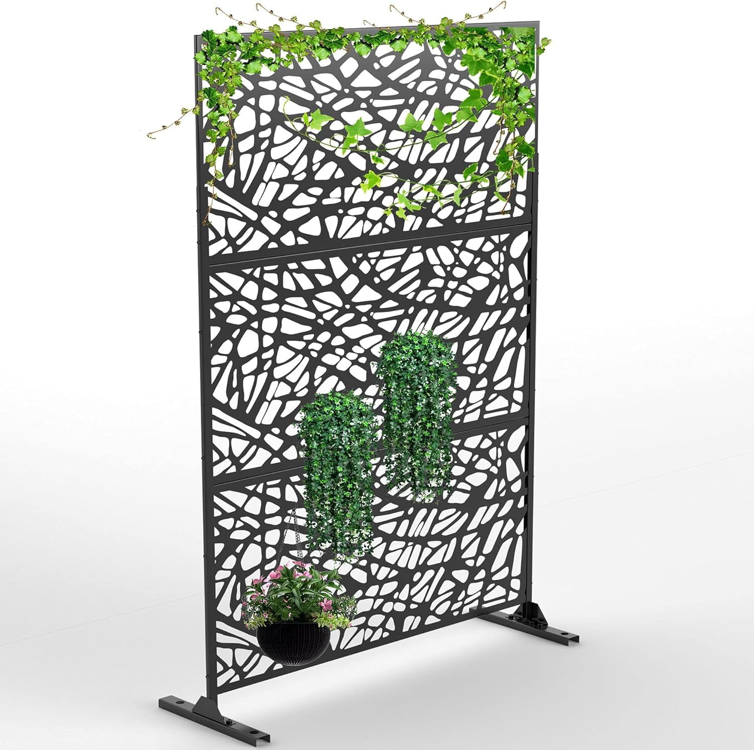 Elevens Outdoor Privacy Screen Metal Privacy Screen with Stand ...