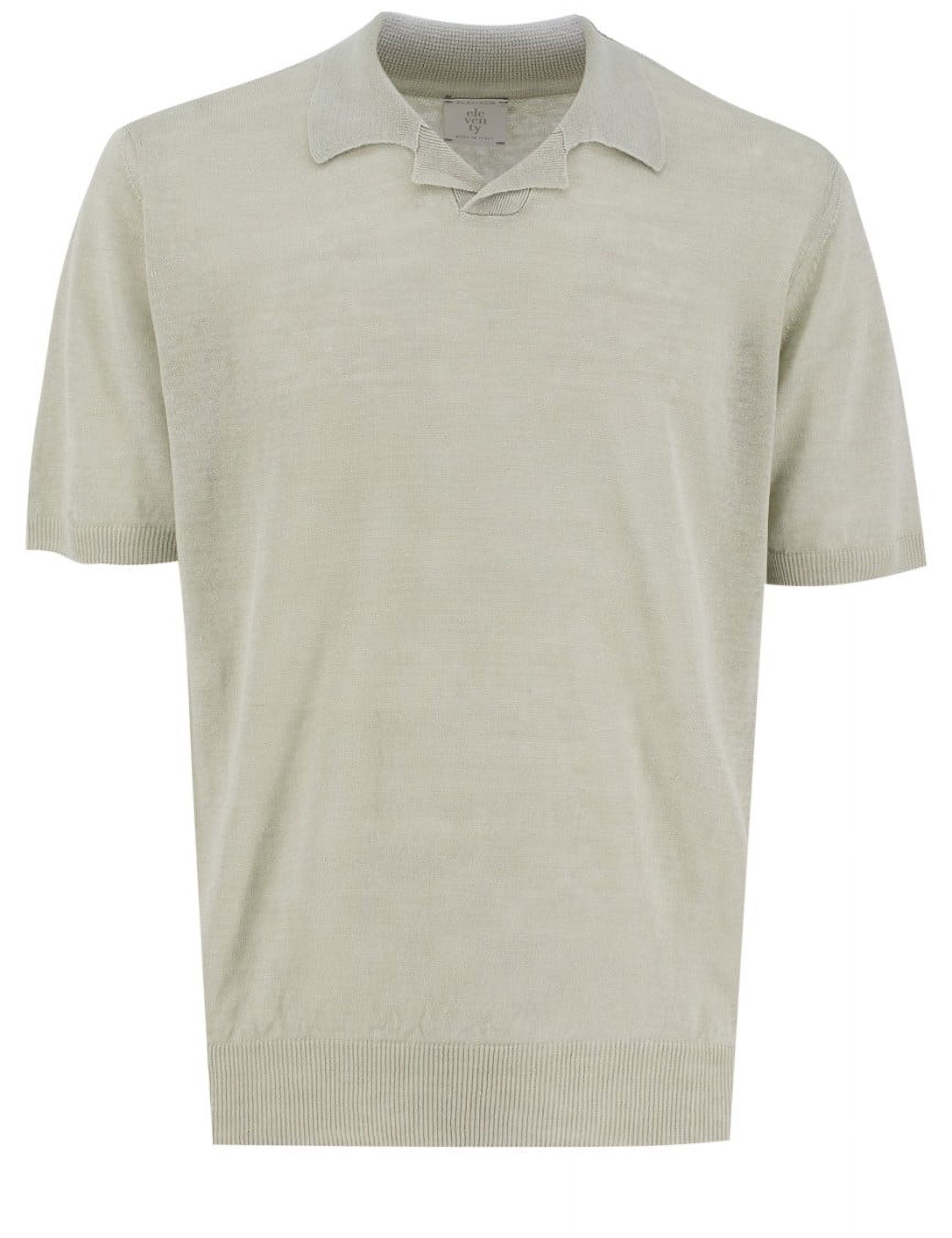 Eleventy Men's Buttonless Linen Polo Shirt Green Sizes standard XXXS ...