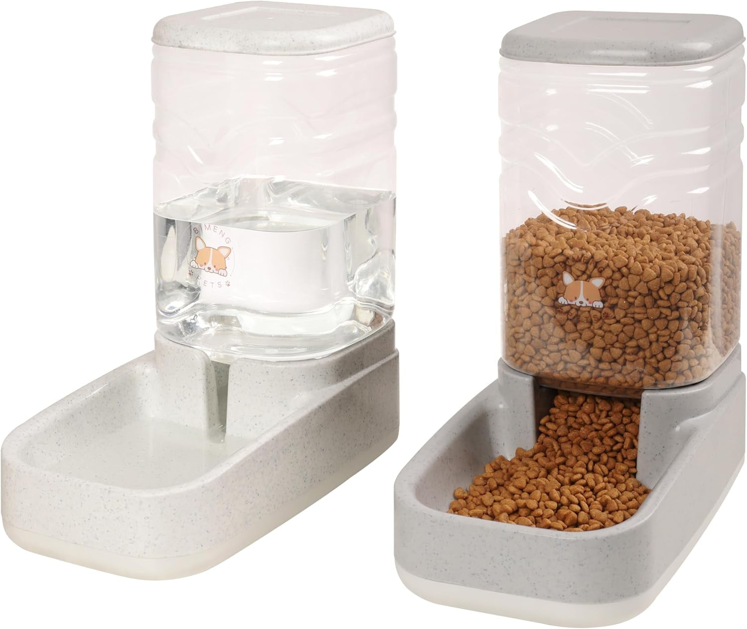 Elevon Automatic Cat Feeder, Gravity Food and Water Dispenser Bowl Set ...