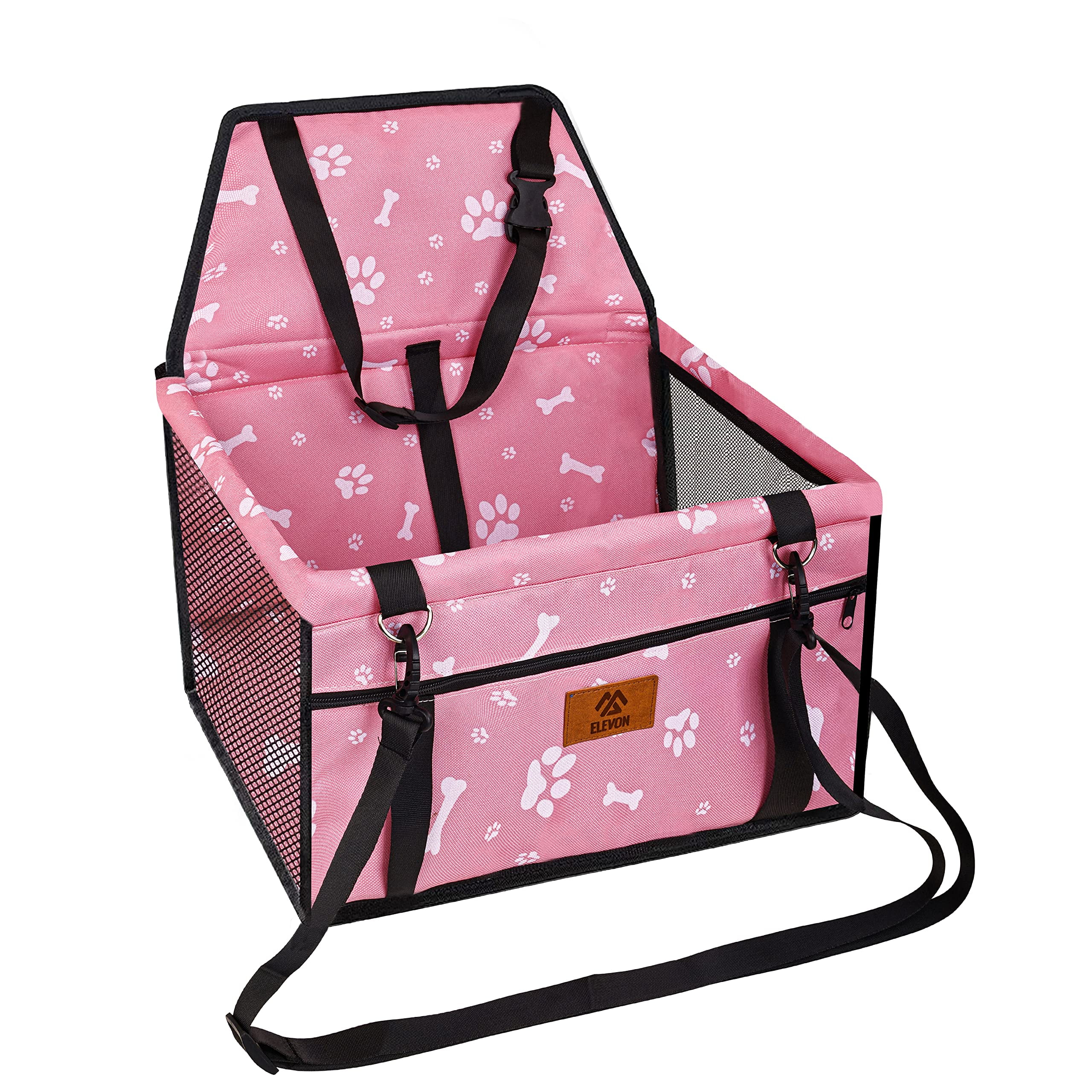 Elevon Dog Car Seat, Small and Medium Pets Booster Seat, Pink ...