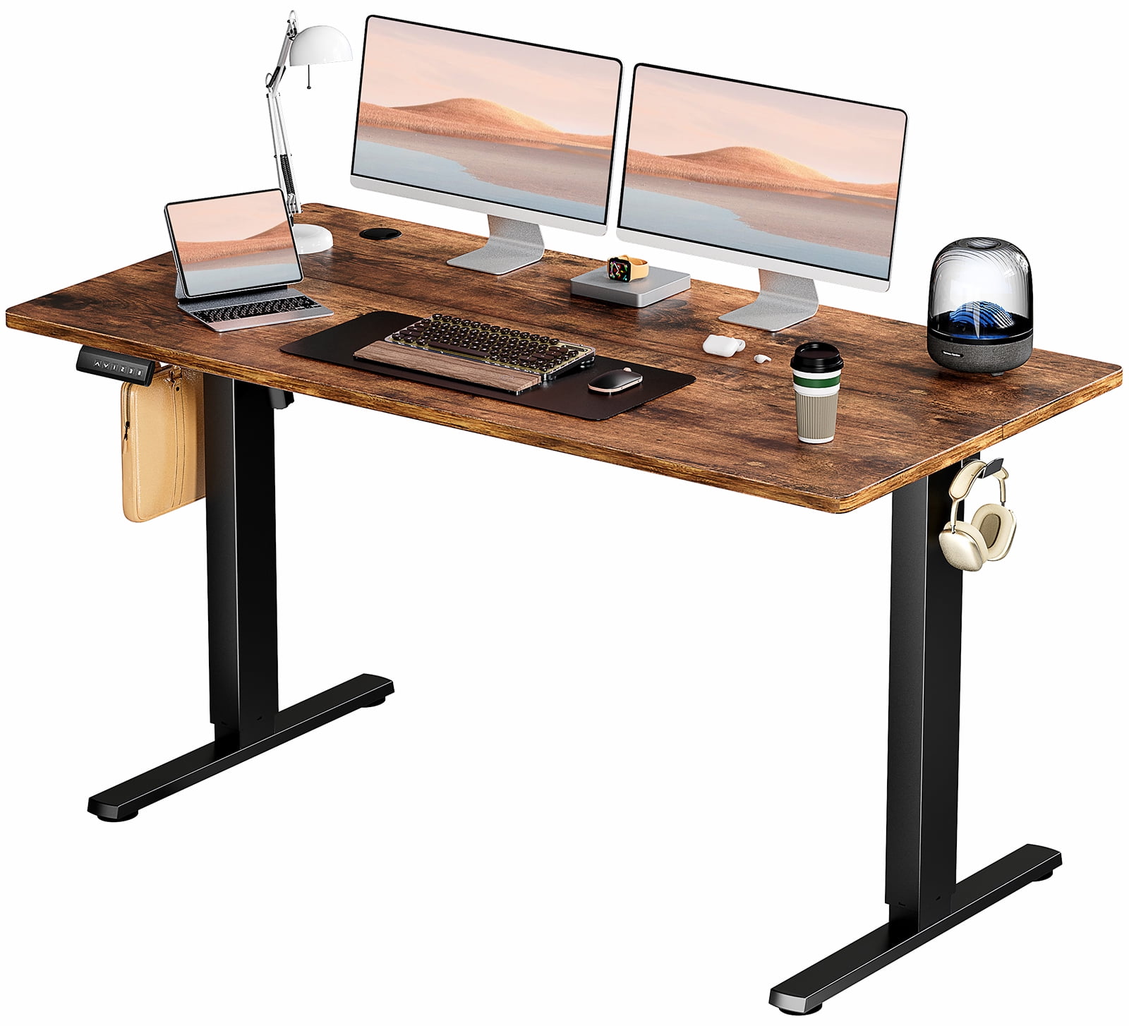Elevon Electric Adjustable Height Standing Desk - 55 x 24 inch Sit to ...