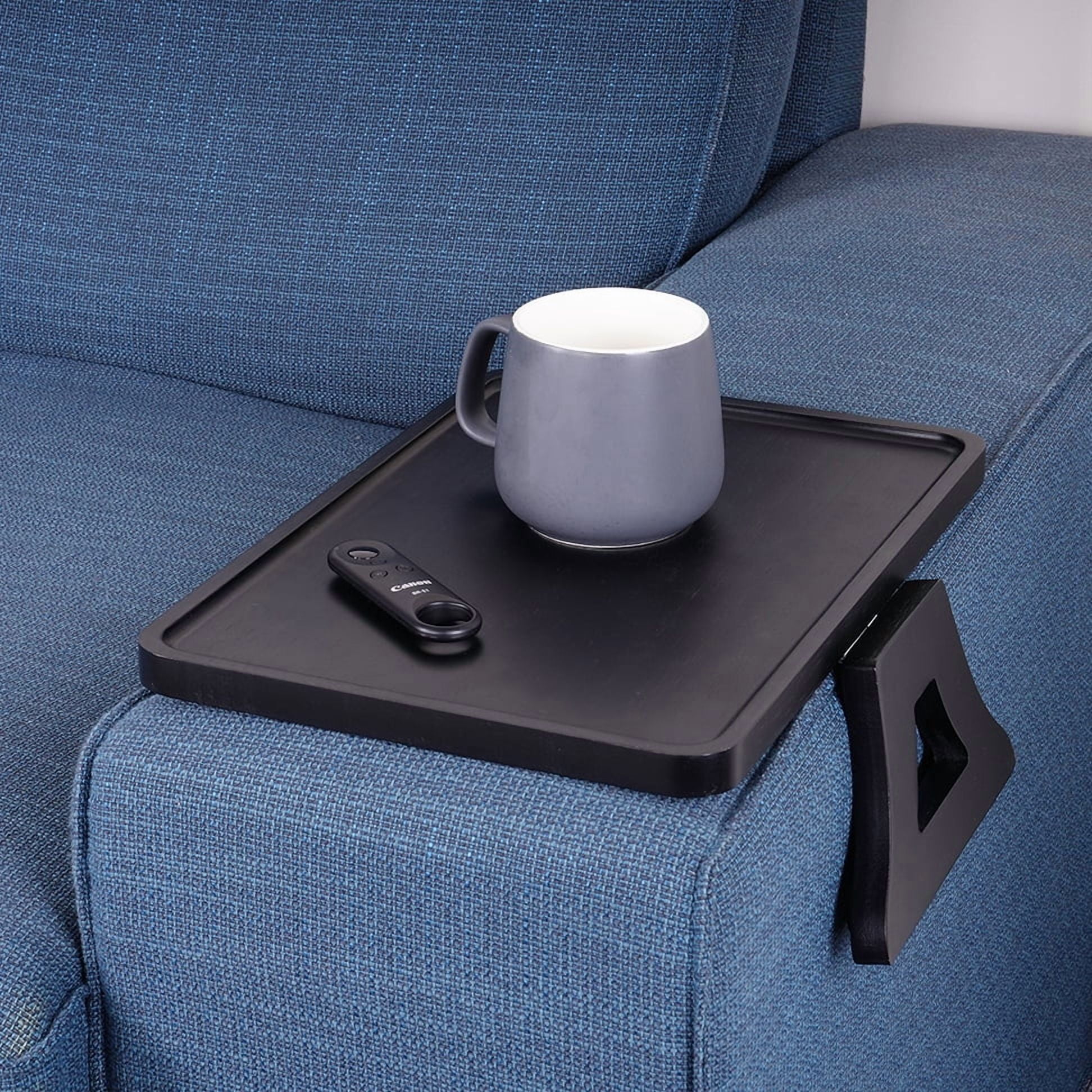 Elevon Foldable Couch Arm Tray Table – Clip-On Sofa Armrest Table for ...