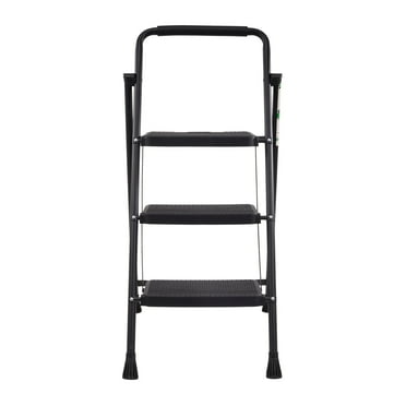 LivingSURE Extra Wide Step Stool with Handle, 20” x 15.6” x 38.4 ...