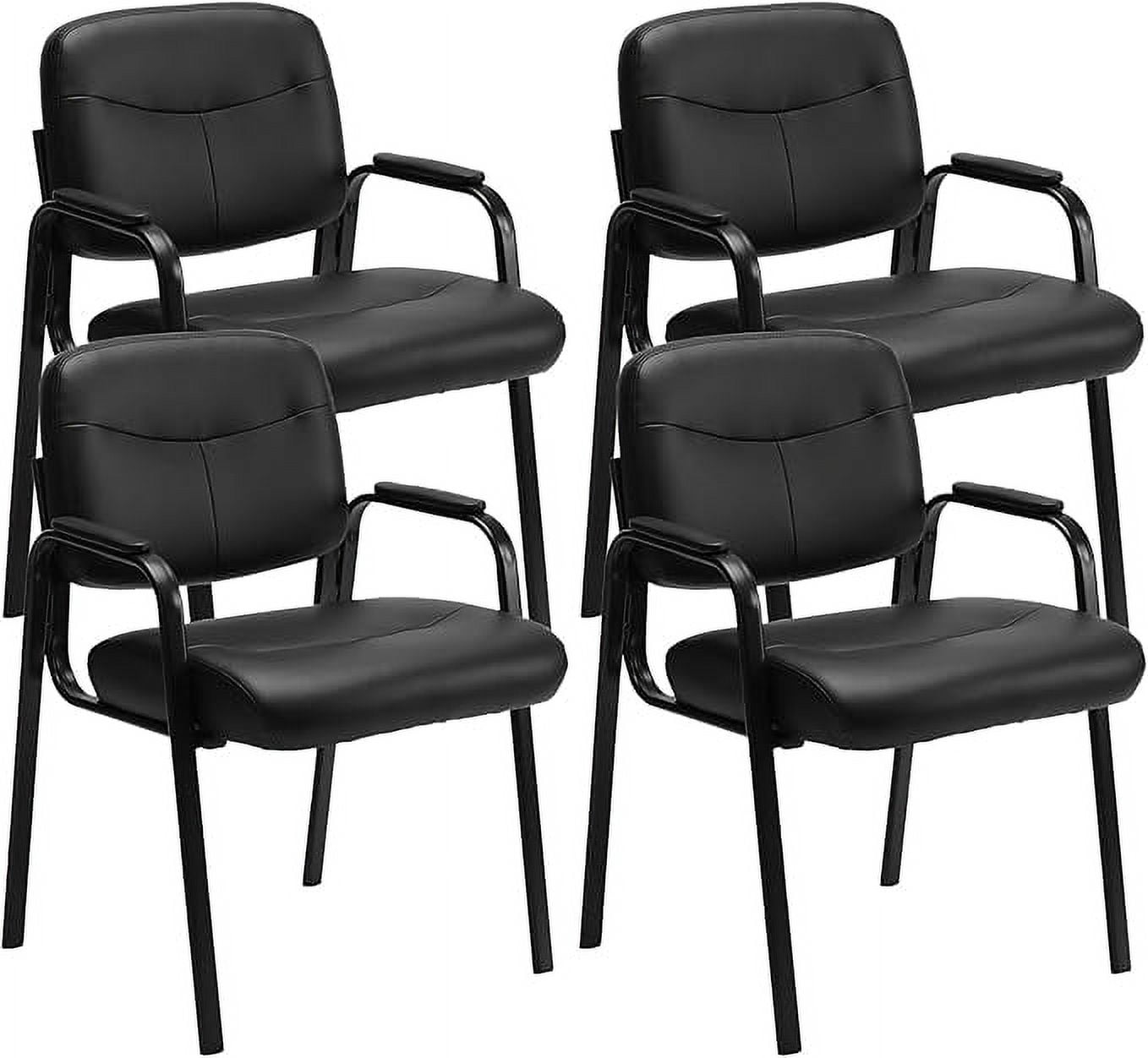 Elevon Waiting Room Chairs No Wheels Set of 4, Leather Stationary ...