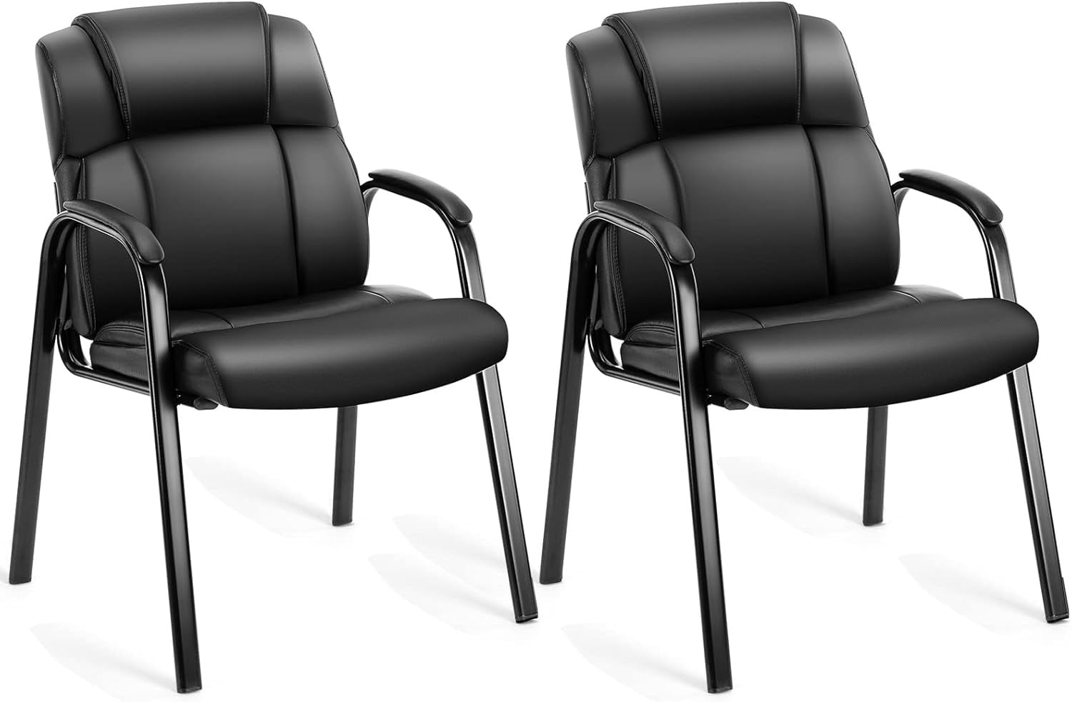 Elevon Waiting Room Chairs Set of 2, Leather Office Guest Chair No ...