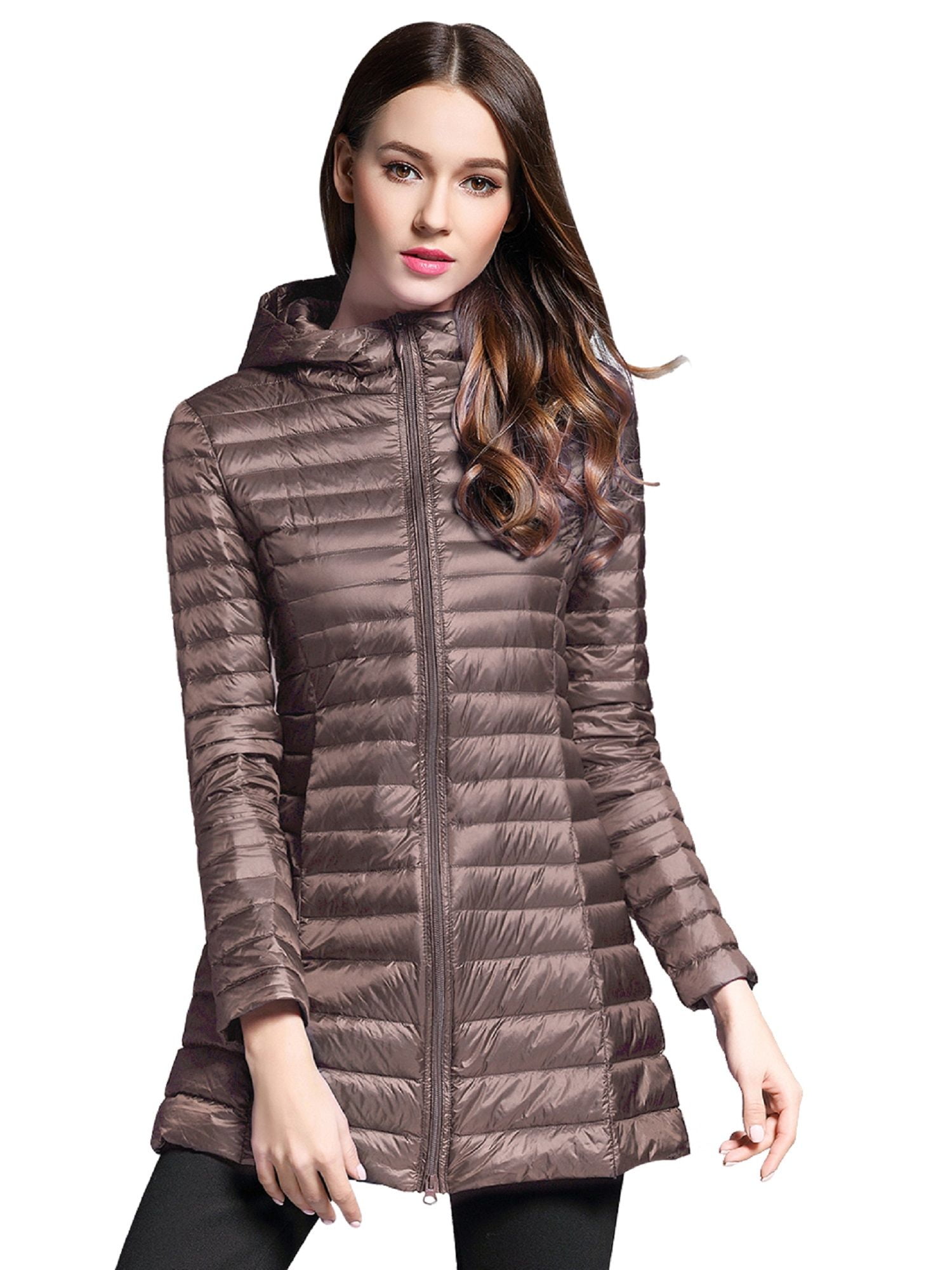 Elezay Women Quilted Packable Warm Puffer Coat, Lightweight, Hooded ...