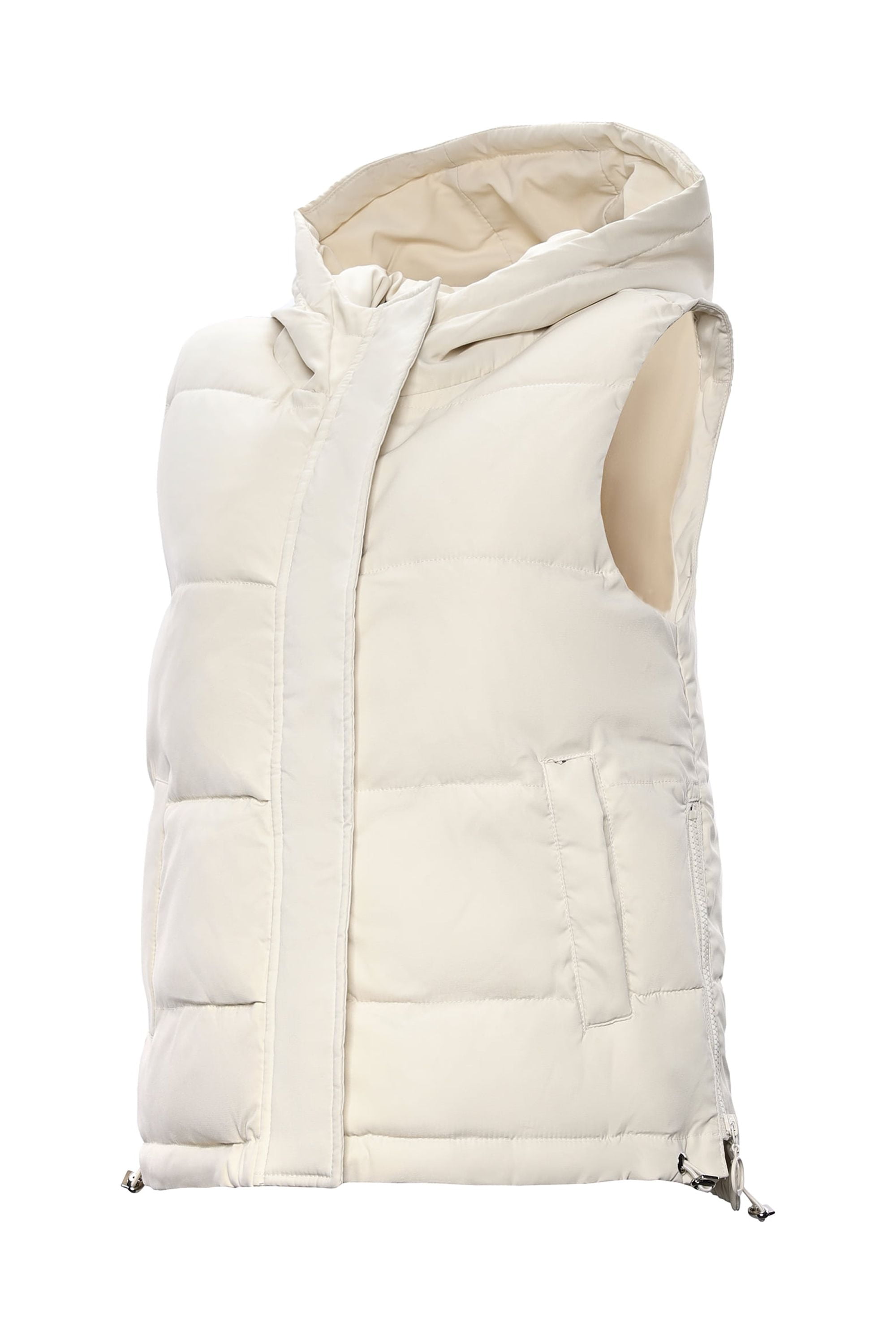 Elezay Women Quilted Puffer Vest Lightweight Hooded Vest Drawstring ...