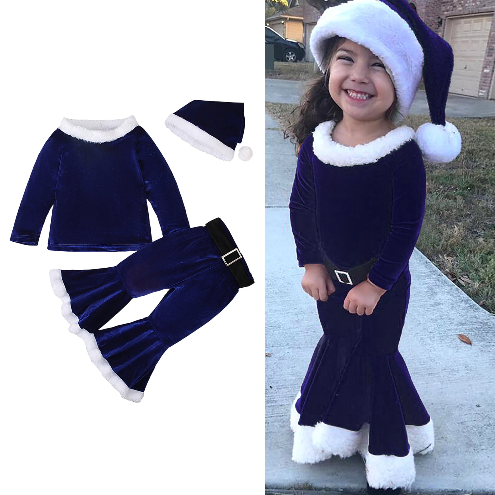 Elf Baby Outfit Long Sleeve Top Flare Pants and Hat Set Festive Dress ...