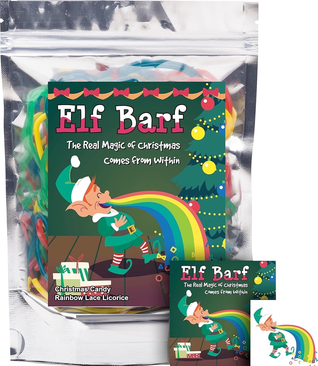 Elf Barf Rainbow Lace Licorice Funny Unique Christmas Stocking Stuffer Gag Birthday Girl, Boy ...
