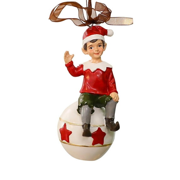 Elf Bell Christmas Tree Ornament,Elf Sitting On Bell,Holiday ...