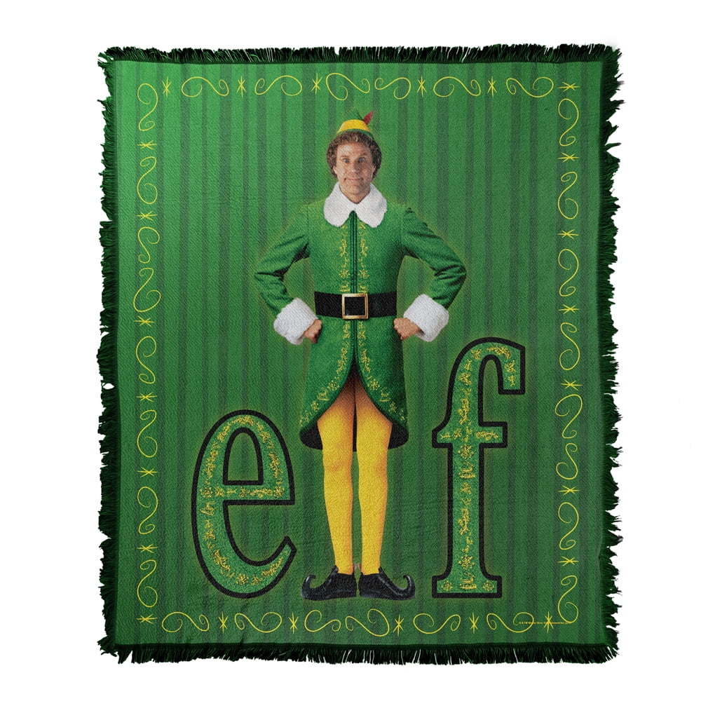 Elf Blanket, 50'x60' Buddy The Elf Logo Woven Tapestry Cotton Blend ...
