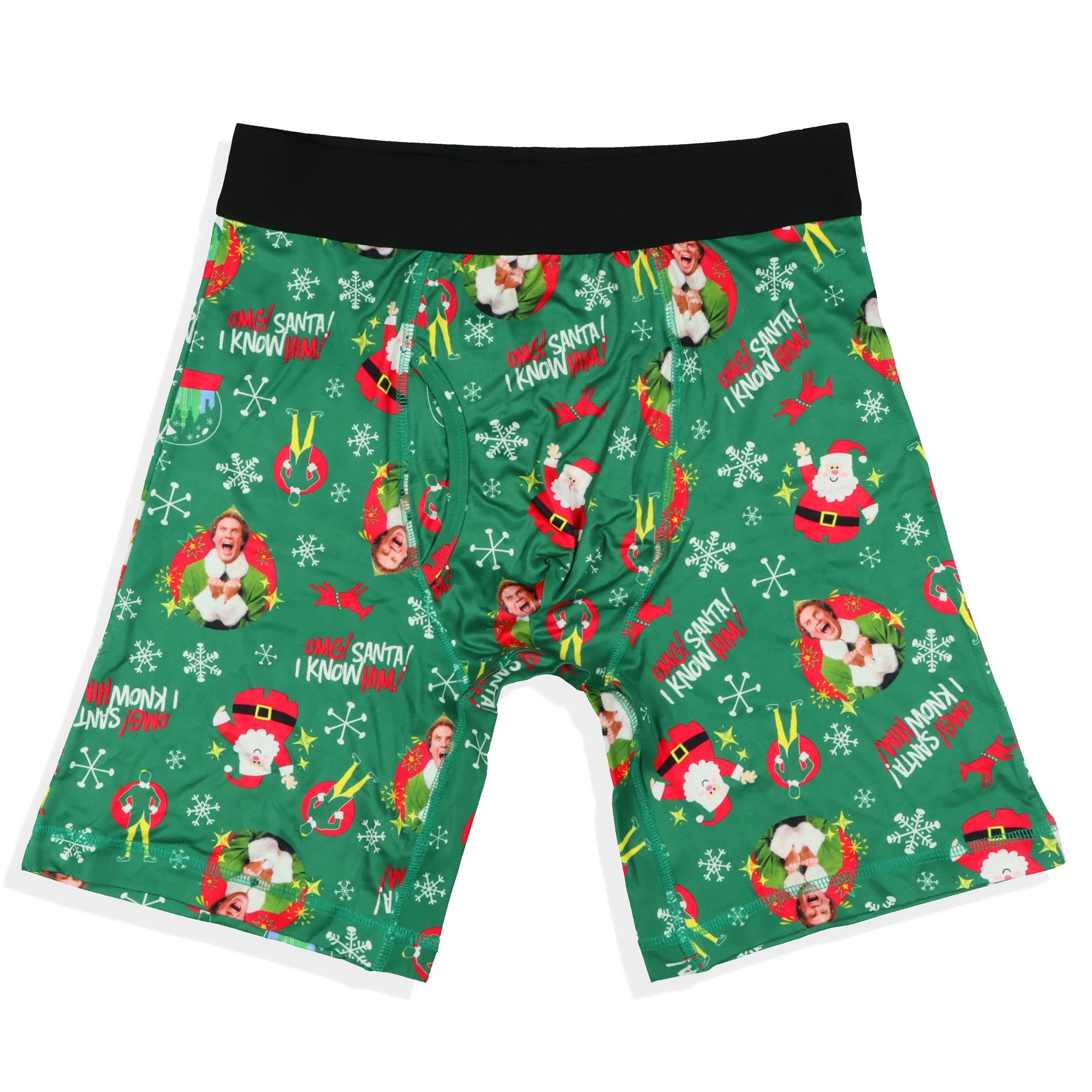 Elf Boxer Briefs Mens' OMG! Santa I Know! Him Buddy Underwear Holiday ...