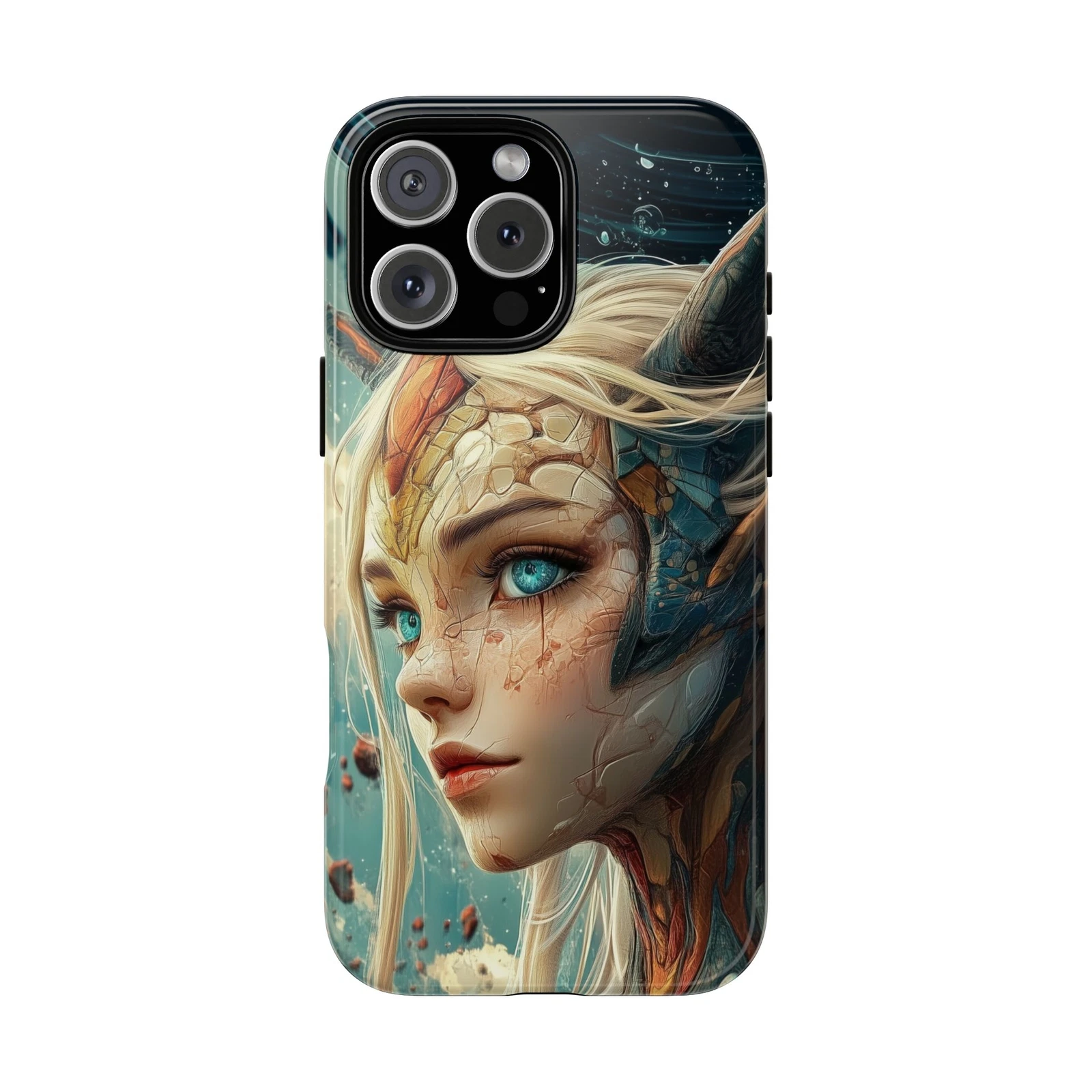 Elf Bright Blue Eyed Girl Fantasy Phone Case for iPhone 11 to 17 Models ...