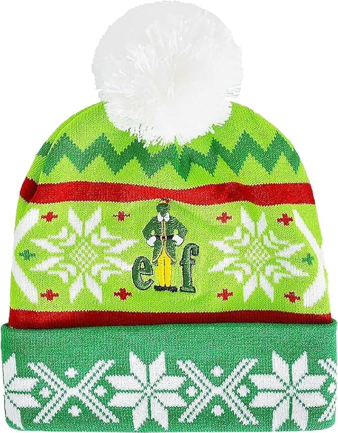 Elf Buddy Knit Beanie Hat, Green, 1 Count - Walmart.com