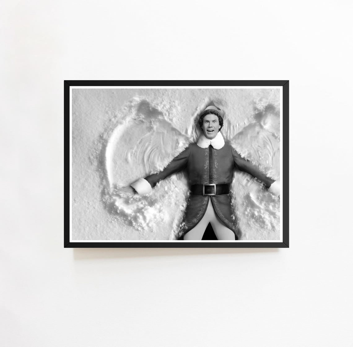 Elf Buddy Snow Angel Print, Funny Christmas Bathroom Decor (Digital ...